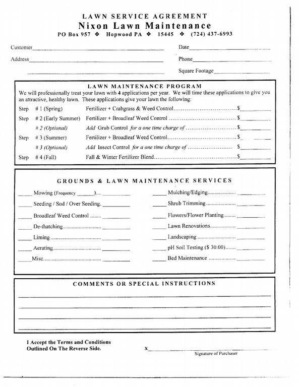 Lawn Mowing Contract Template Joy Studio Design Gallery Best Design