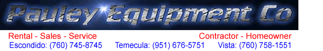 Map and Directions to Pauley Equipment Co of Temecula in Temecula, CA 92590