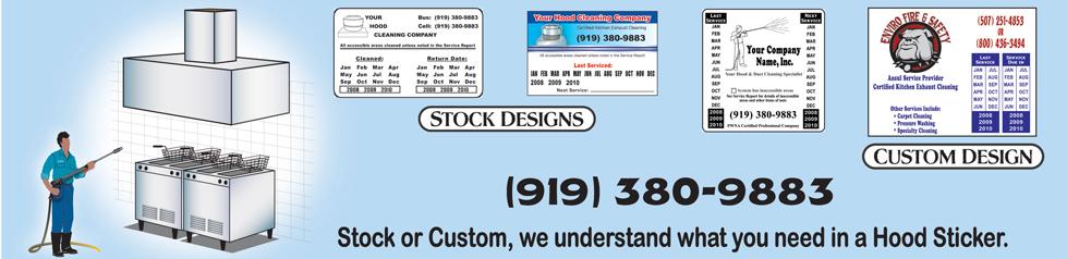 Kitchen Exhaust Cleaning Service Hood Stickers - Cary NC 27511 | 919 ...