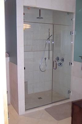 Frameless Glass Shower Door & Panel with Transom from A Better View ...
