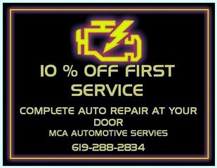 Map and Directions to MCA AUTOMOTIVE SERVICES in San Diego, CA 92109