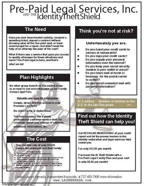 IDT Identity Theft Shield from Lazaro Herrada Pre-Paid Legal Services ...