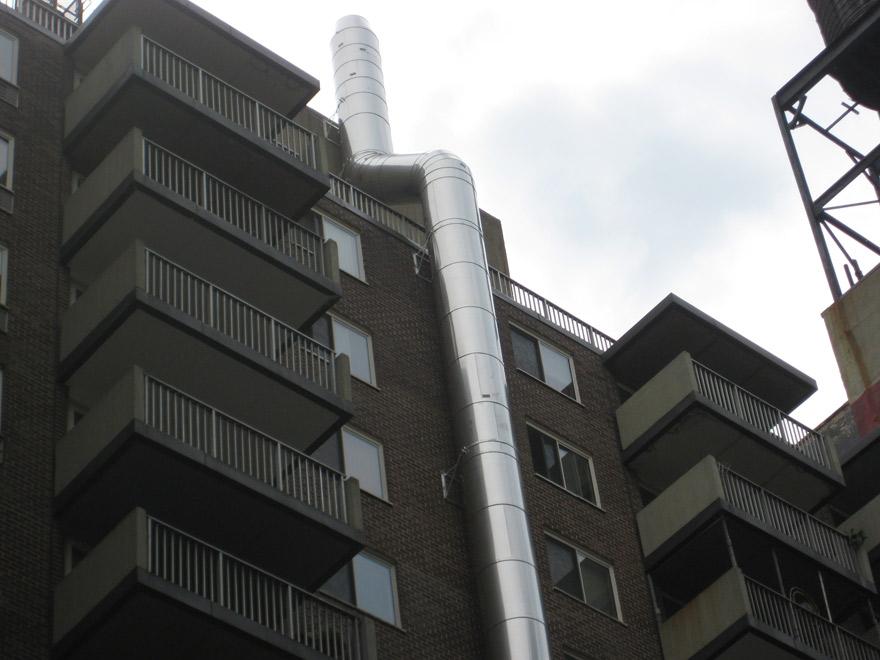 Sheet metal riser installation from Sheet Metal Chimney in New York, NY ...