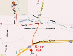 Map and Directions to Higher Ground/Mile Mark R 420 in Basom, NY 14013