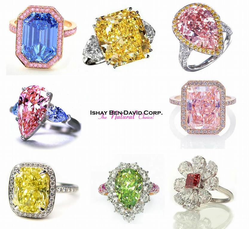 Natural Fancy Colored Diamonds and Rings with pink,yellow,blue,green ...