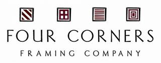 Logo with red from Four Corners Framing Company in Holland, MI 49424